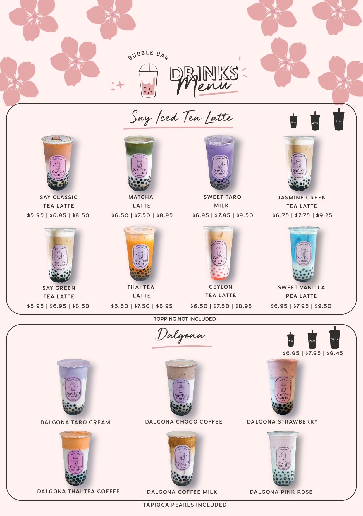 Menu - Say Tea & Smile