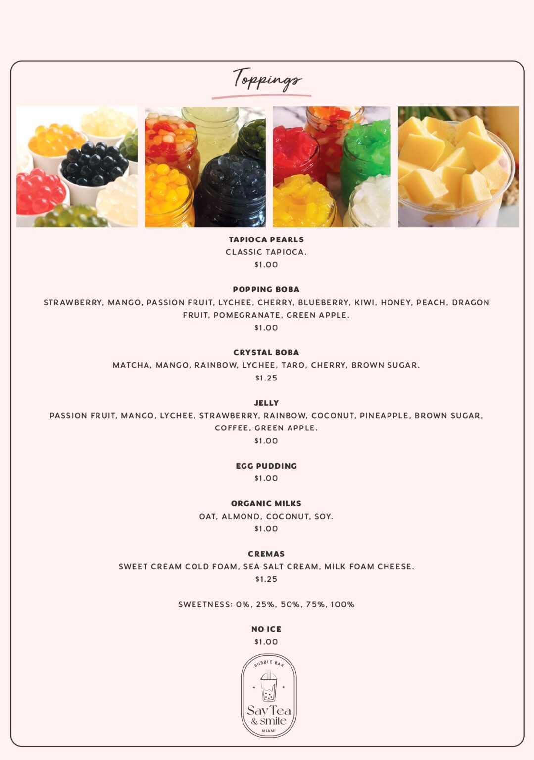 Menu - Say Tea & Smile
